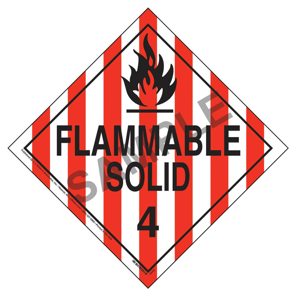 T-319 Spontaneously Combustible Class 4.2 Laminated Tagboard Placard GC ...