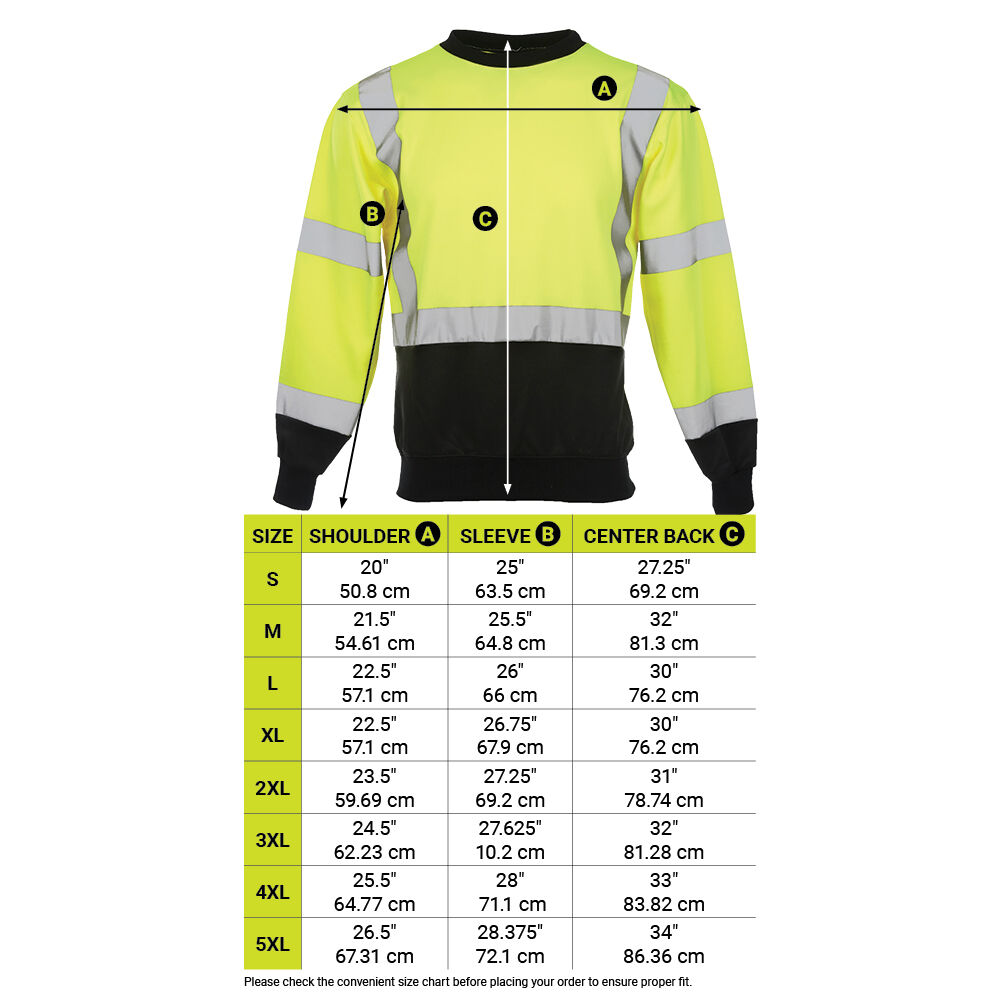 J. J. Keller® SAFEGEAR® Hi-Vis Type R Class 3 Crew Neck Sweatshirt - 2X ...