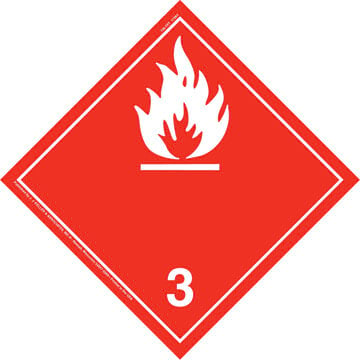 International Class 3 Flammable Liquid Placard, Wordless - Polycoated ...