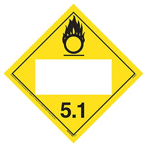 Class 5 Oxidizer Placards