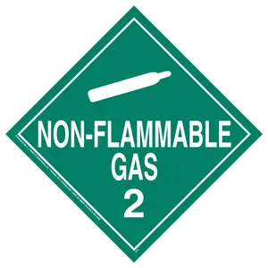 Division 2.2 Non-Flammable Gas Placard - Worded - 20 mil Polystyrene ...