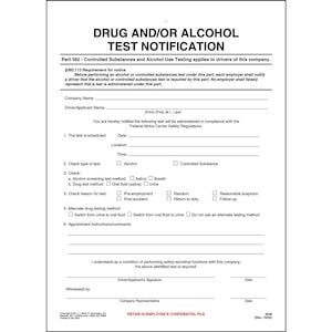 Alcohol and Drug Testing Forms