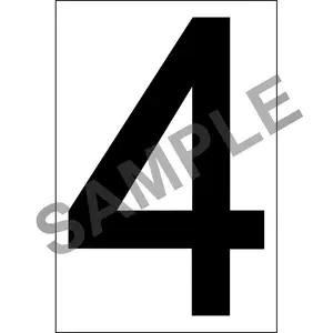 Individual 4\" Vinyl Numbers - Clear, \"4\" (Four)