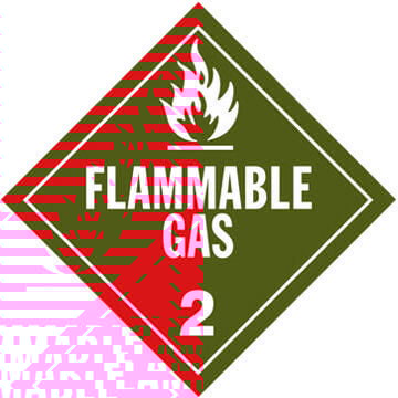 Division 2.1 Flammable Gas Placard - Worded - 20 mil Laminated Polystyrene