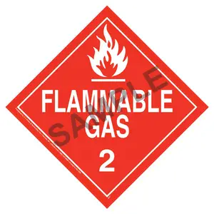 Division 2.1 Flammable Gas Placard - Worded - 4 mil Vinyl, Permanent ...