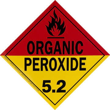 Division 5.2 Organic Peroxide Placard - Worded - .024\" Aluminum