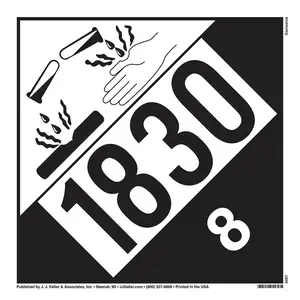 1830 Placard - Class 8 Corrosive - 20 mil Polystyrene