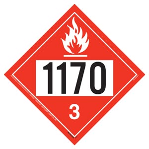 1170 Placard - Class 3 Flammable Liquid - .024\" Aluminum