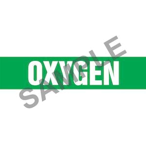 Oxygen Pipe Marker - ASME/ANSI - Self-Stick, Vinyl, 1\" x 8\", Green