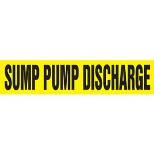 Sump Pump Discharge Pipe Marker - ASME/ANSI