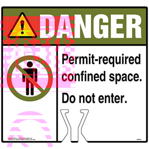 Cone Topper Sign - Danger: Permit-Required Confined Space Do Not Enter ...