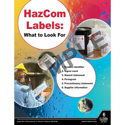 HazCom Labels: What To Look For - Workplace Safety Training Poster