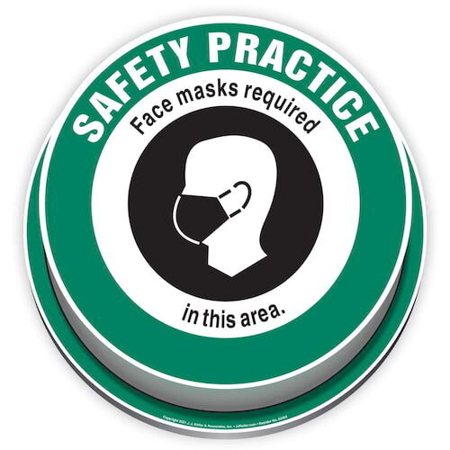 Safety Practice: Face Masks Required In This Area 3D Floor Decal