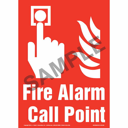Fire Alarm Call Point Sign with Icon - Portrait